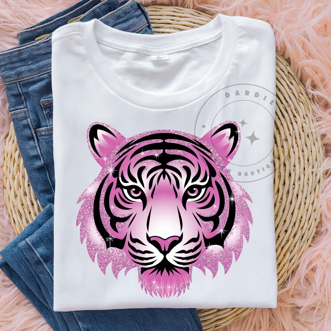 Tigers PNG Mascot Png Pink Glitter Tiger Png Football Season Png Sport ...