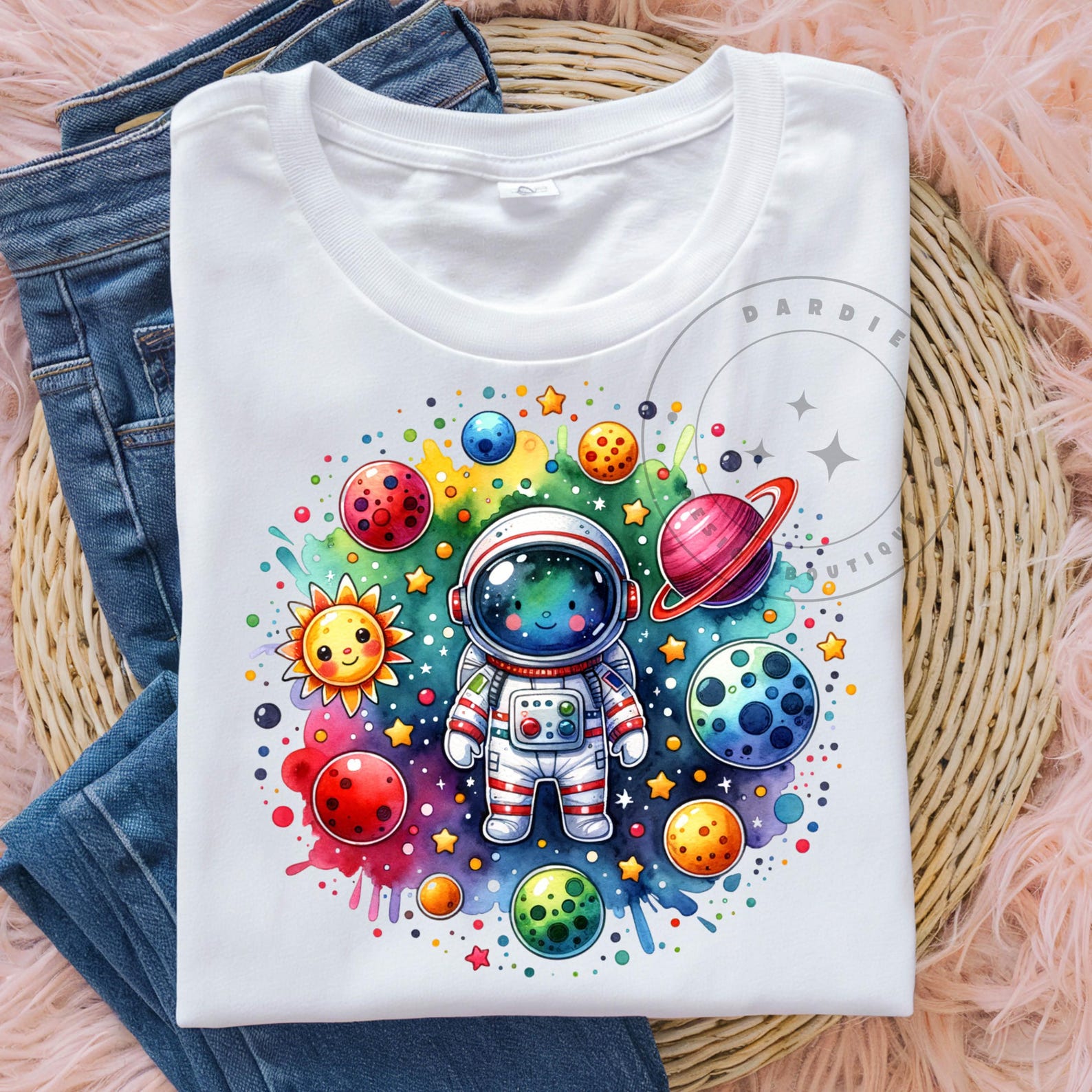 Astronaut PNG Astro Space Cartoon Planets Sublimation Design for POD ...