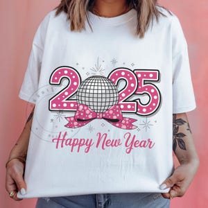 2025 Happy New Year PNG New Year's Eve Png Disco Ball Png Pink New ...