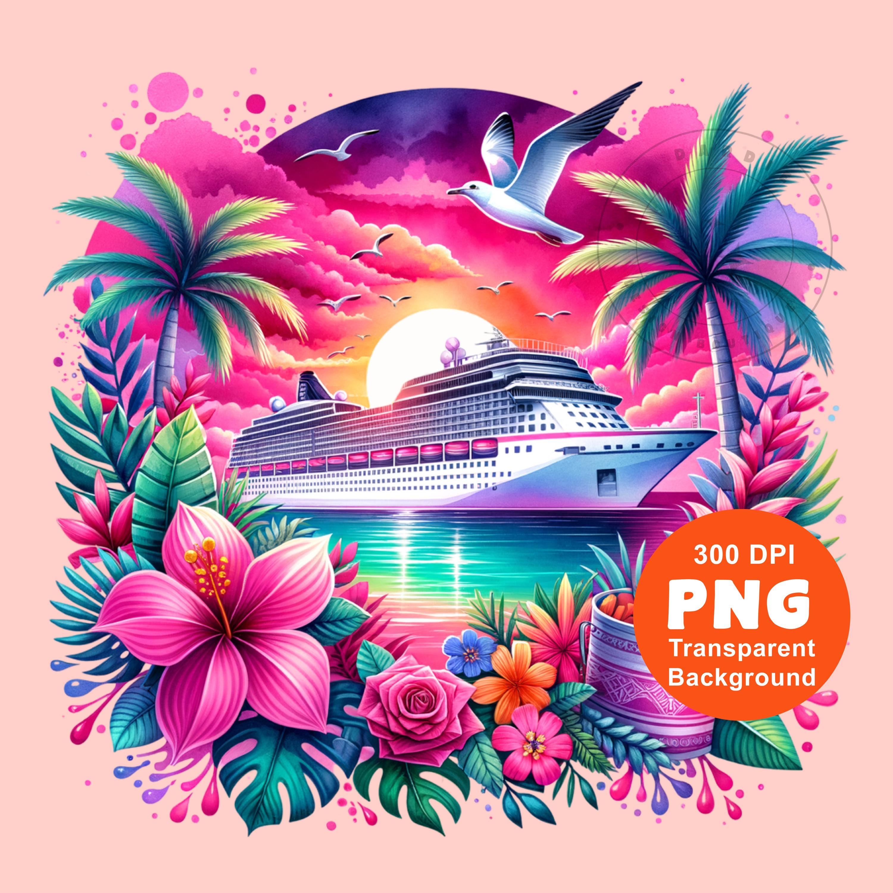 Pink Cruise Ship PNG Cruisin Png Tropical Family Cruise Honeymoon Girls ...