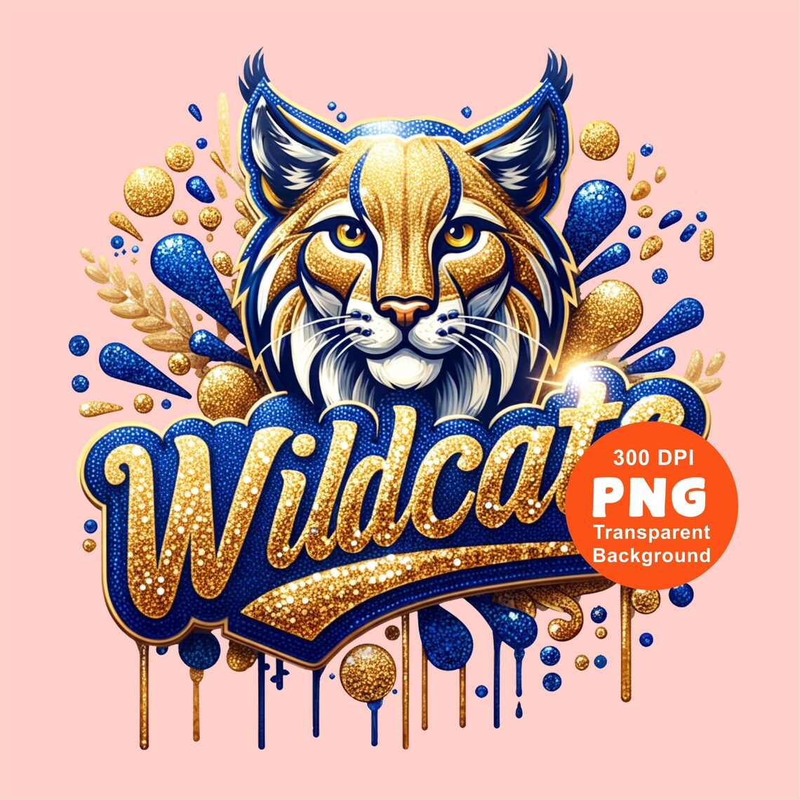 Blue Gold Wildcats PNG Wildcat Mascot Png Sport Png Football Baseball ...