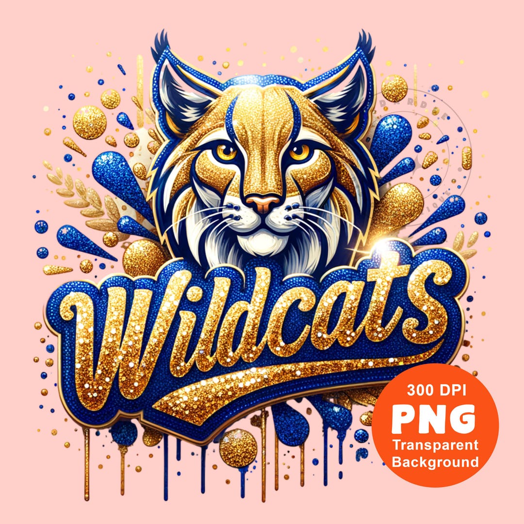 Blue Gold Wildcats PNG Wildcat Mascot Png Sport Png Football Baseball ...