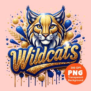 Blue Gold Wildcats PNG Wildcat Mascot Png Sport Png Football Baseball ...