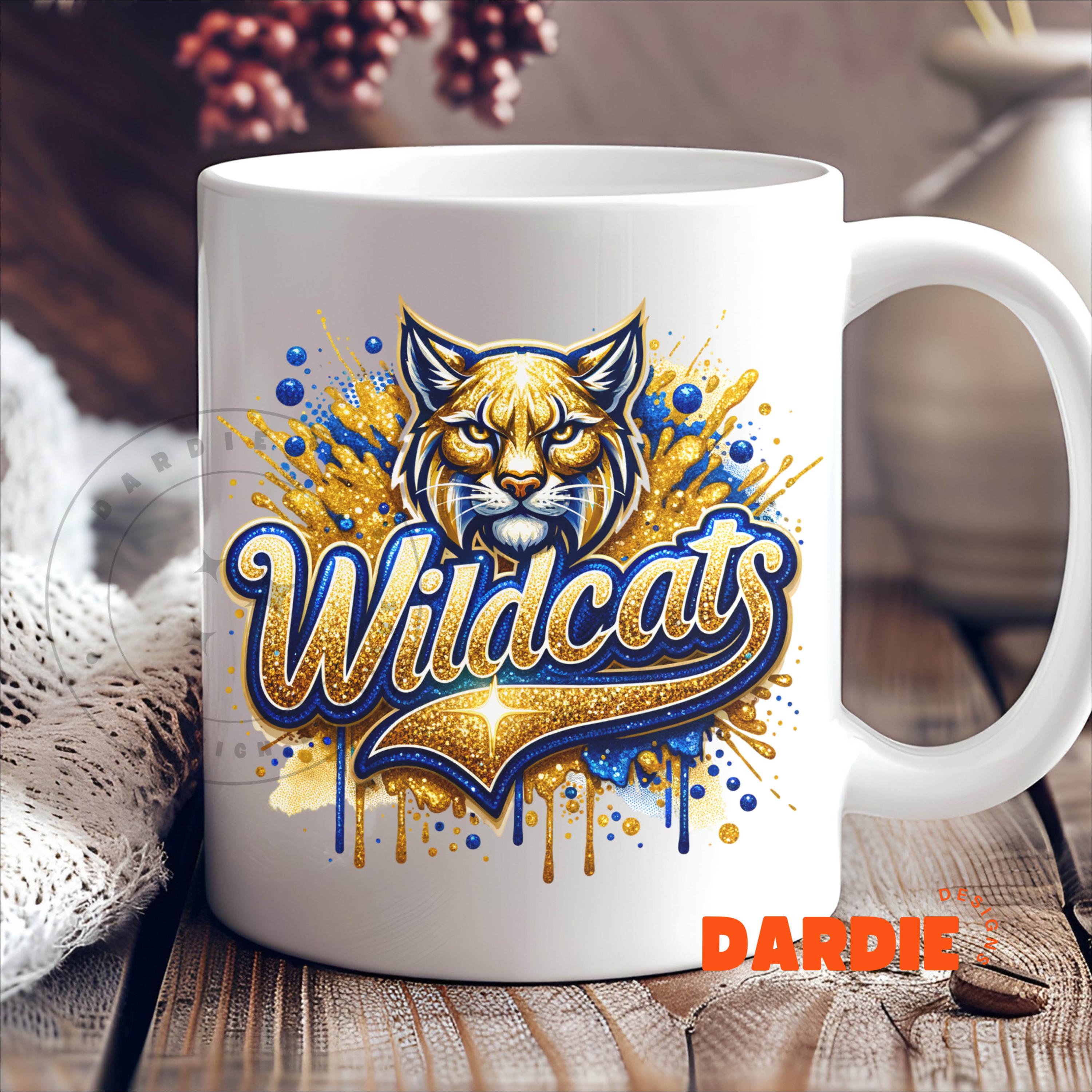 Blue Gold Wildcats PNG School Mascot Spirit Png Sublimation Design ...