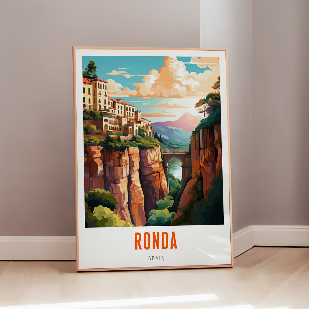 Travel Poster of Ronda Mid Century Modern Wall Art Spain Print Eclectic ...