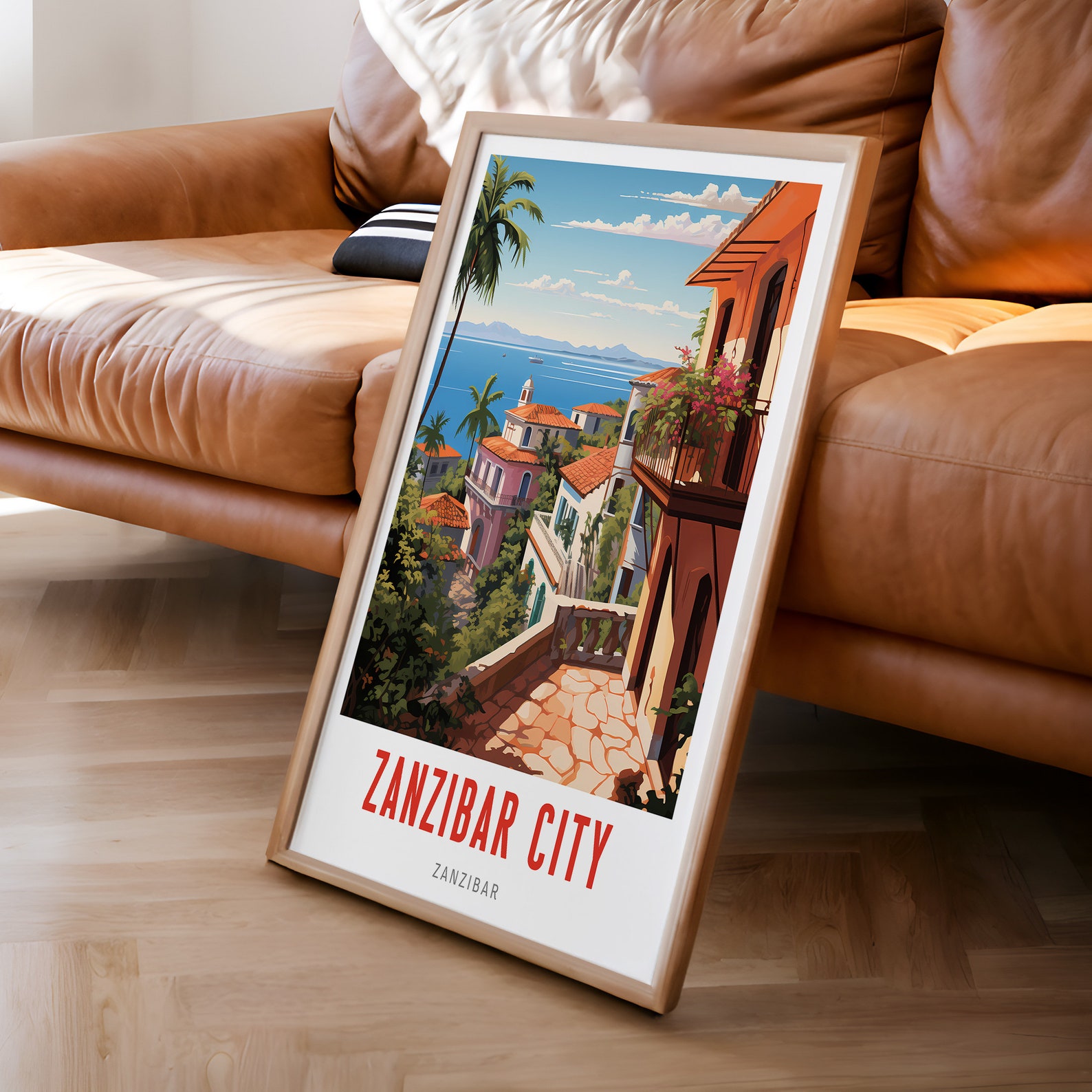 Zanzibar Travel Poster Tanzania Print Mid Century Modern Wall Art ...