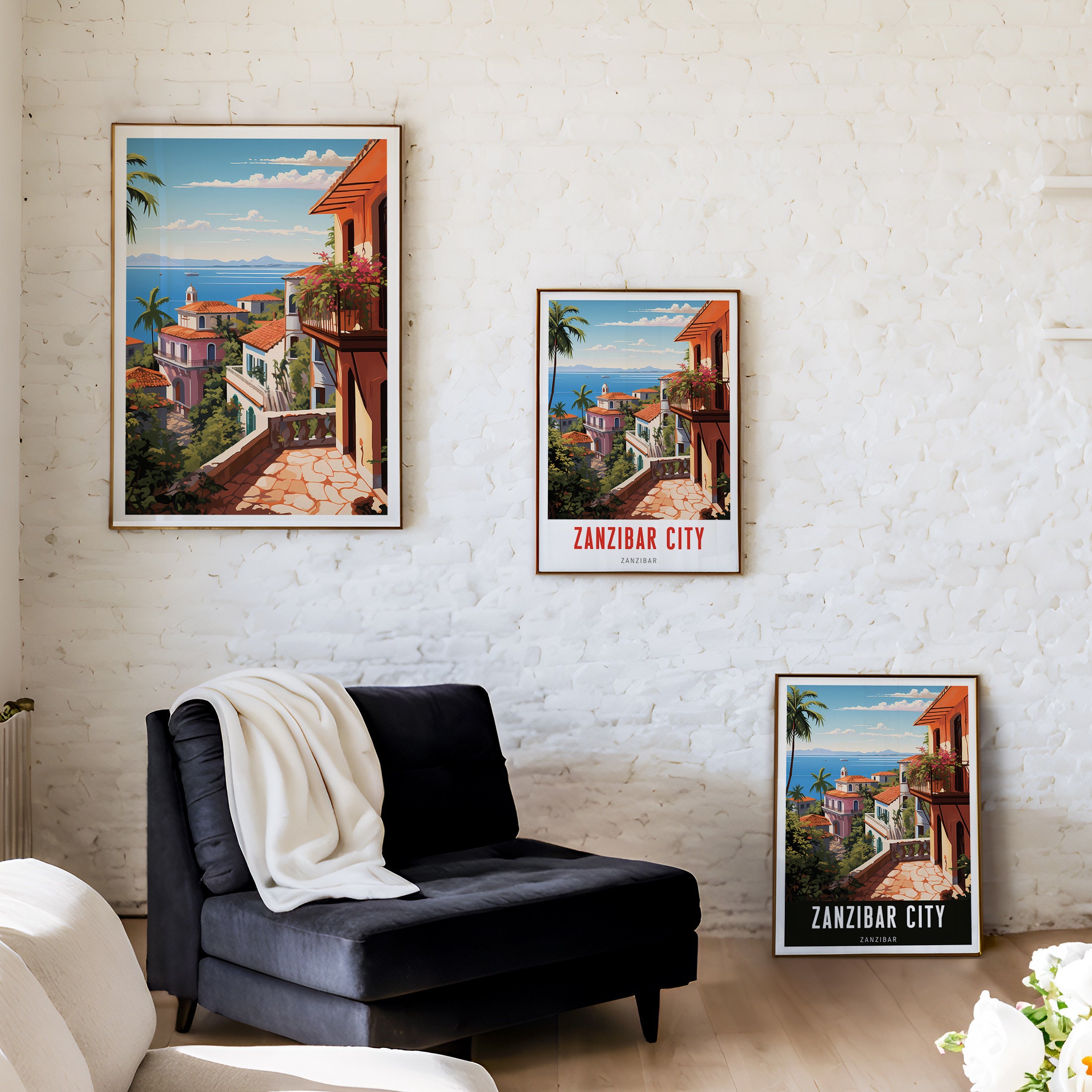 Zanzibar Travel Poster Tanzania Print Mid Century Modern Wall Art ...