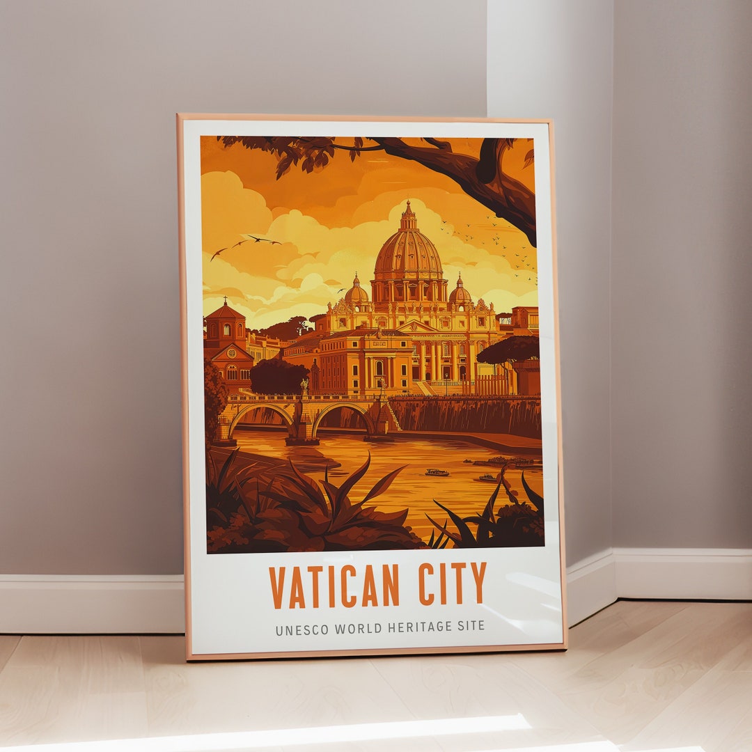 Vatican Art Vatican City Travel Poster Mid Century Modern Wall Art ...
