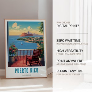 Caribbean Travel Poster Puerto Rico Mid Century Modern Wall Decor ...