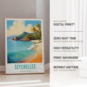 Seychelles Travel Poster Seychelles Print Mid Century Modern Wall Art ...