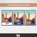 England Travel Poster London Iconic Landmarks Mid Century - Etsy