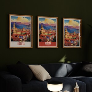Bogota Travel Poster Colombia Print Mid Century Modern Wall Art ...