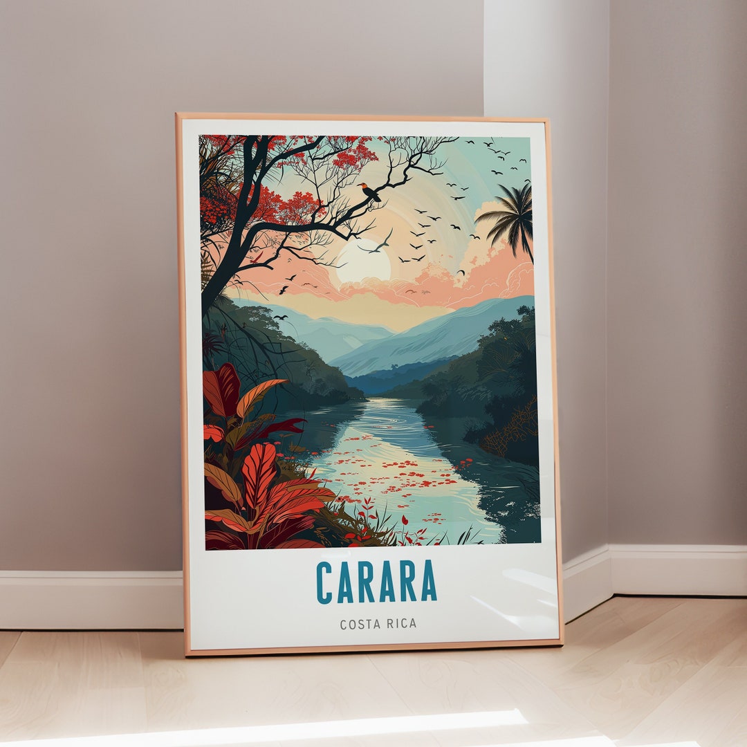 Costa Rican Art Carara National Park Travel Poster Mid Century Modern ...