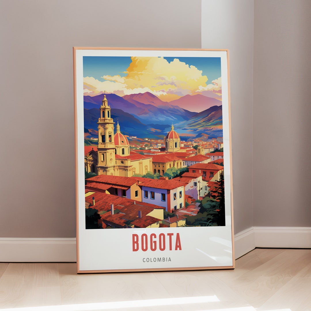 Bogota Travel Poster Colombia Print Mid Century Modern Wall Art ...