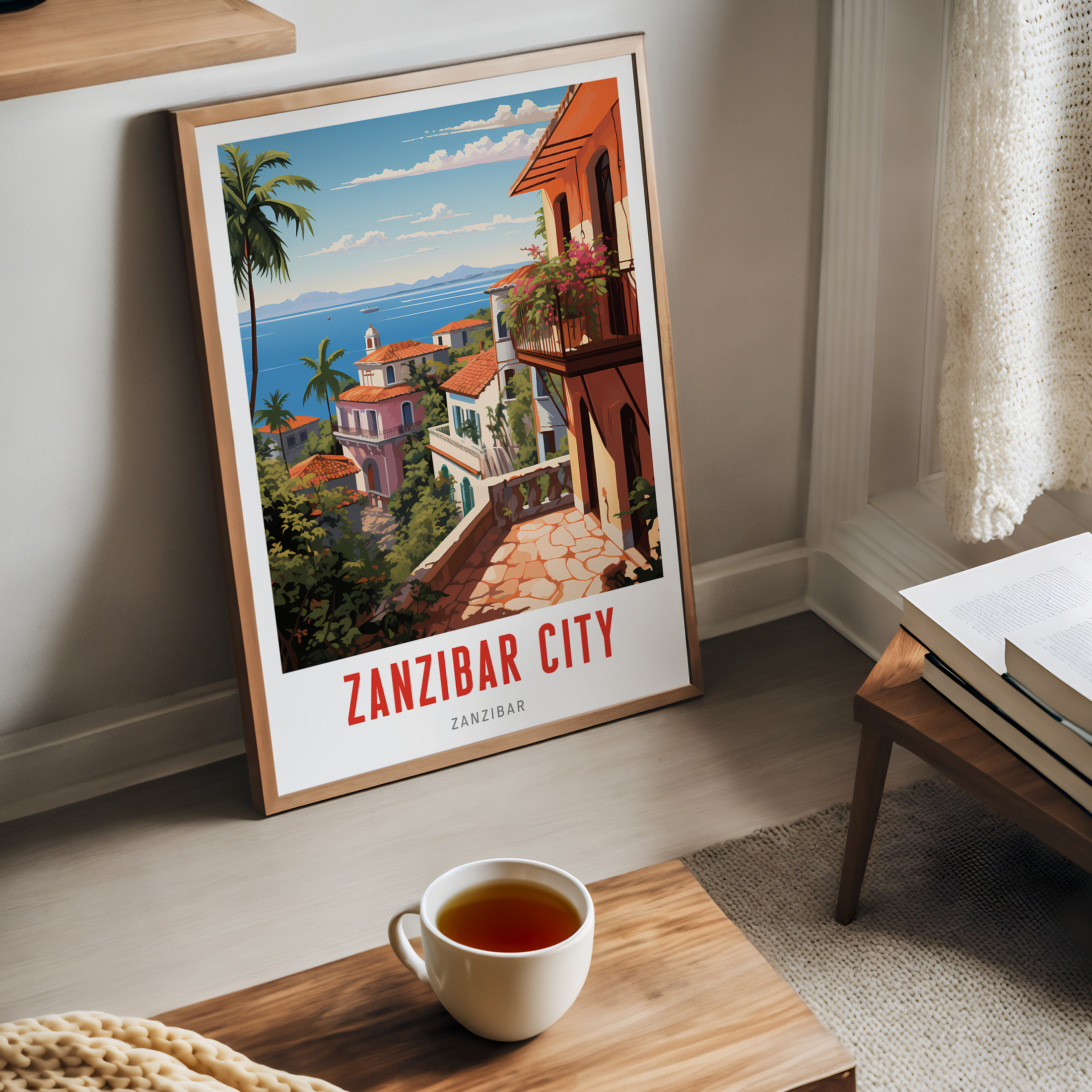 Zanzibar Travel Poster Tanzania Print Mid Century Modern Wall Art ...
