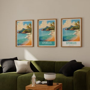 Seychelles Travel Poster Seychelles Print Mid Century Modern Wall Art ...