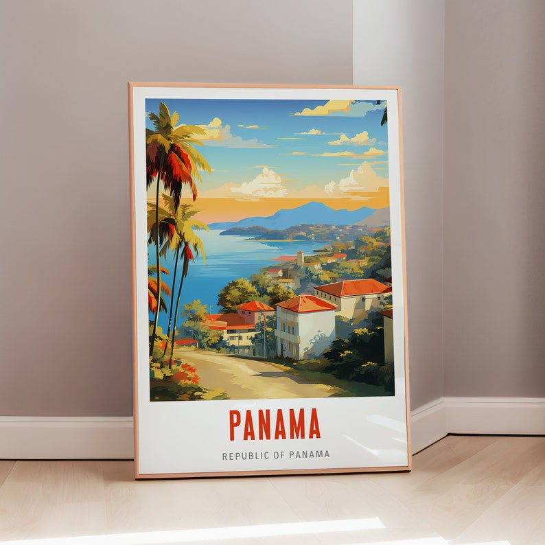 Panama Poster Panamanian Mid Century Wall Art Central America Aesthetic ...