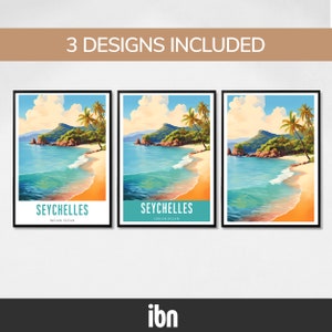 Seychelles Travel Poster Seychelles Print Mid Century Modern Wall Art ...