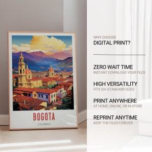 Bogota Travel Poster Colombia Print Mid Century Modern Wall Art ...
