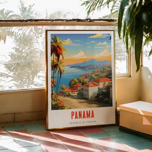 Panama Poster Panamanian Mid Century Wall Art Central America Aesthetic ...