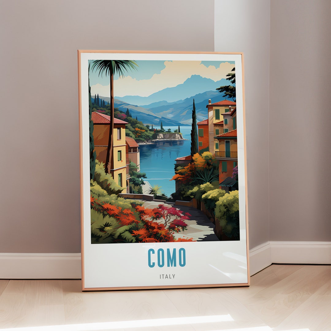 Italian Art Como Travel Poster Mid Century Modern Wall Art Italy Print ...