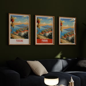 Panama Poster Panamanian Mid Century Wall Art Central America Aesthetic ...