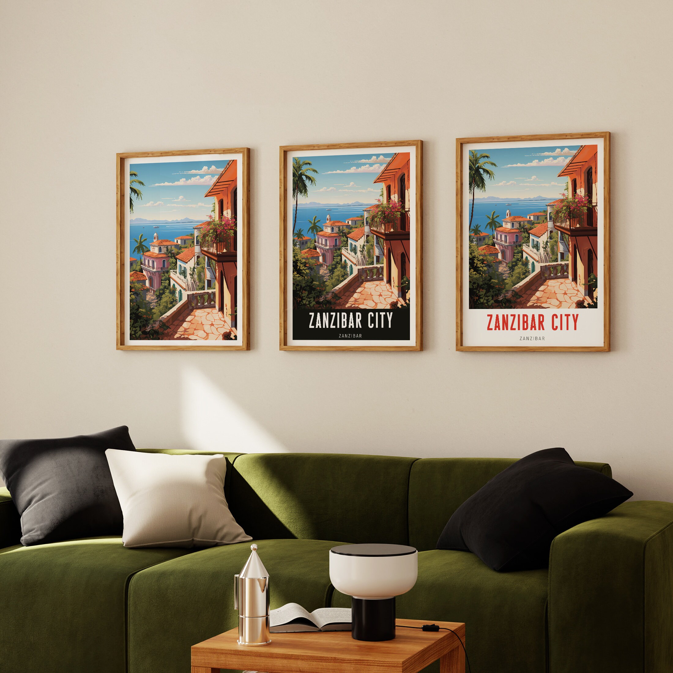 Zanzibar Travel Poster Tanzania Print Mid Century Modern Wall Art ...