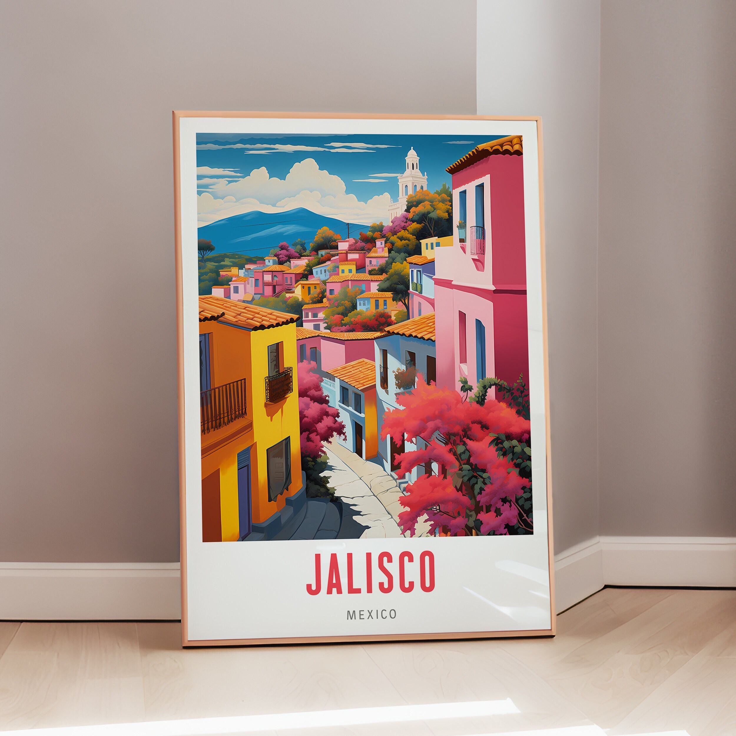 Jalisco Mexico Poster Mid Century Wall Art Mexican Travel - Etsy