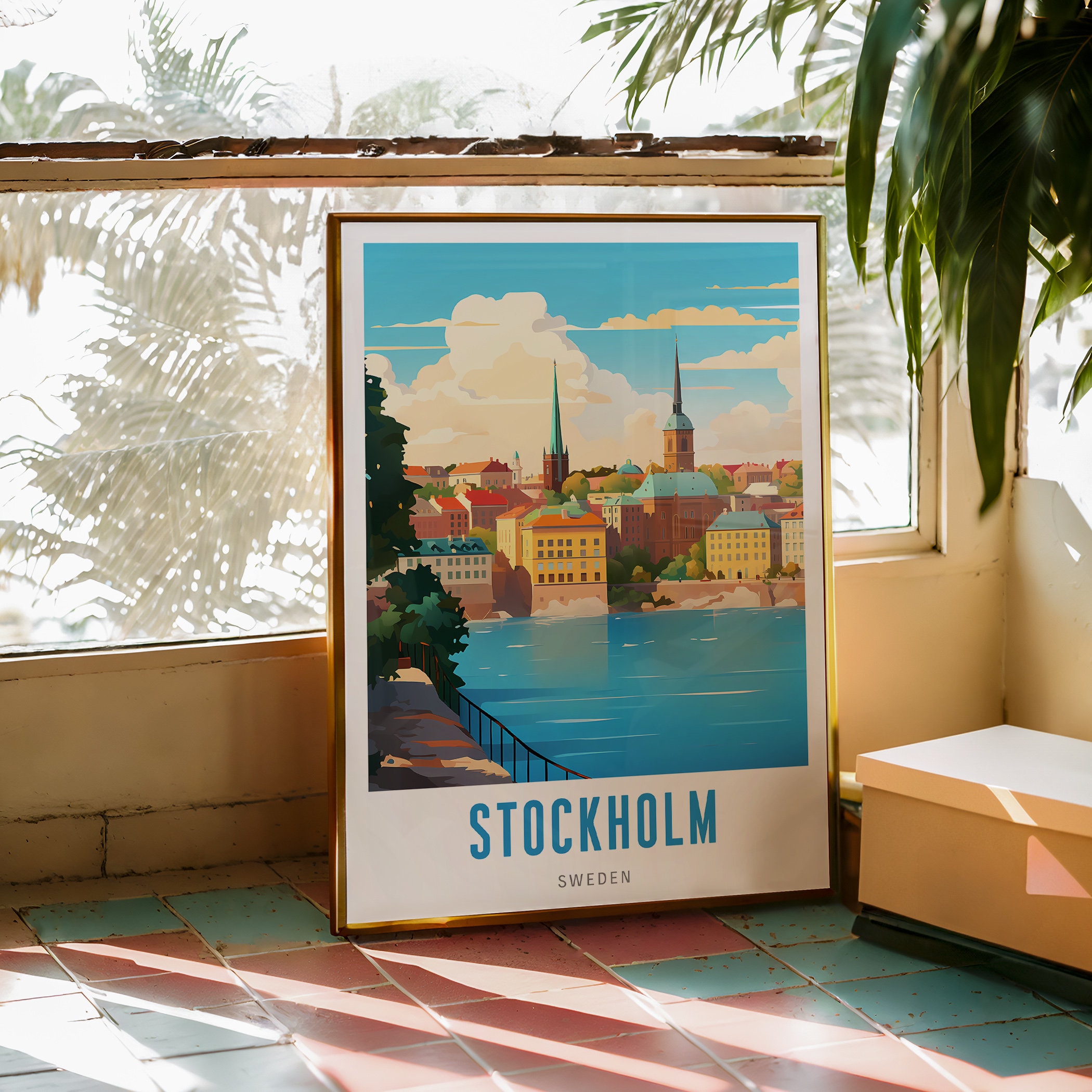 Stockholm Poster Swedish Mid Century Wall Art Europe Aesthetic Eclectic ...
