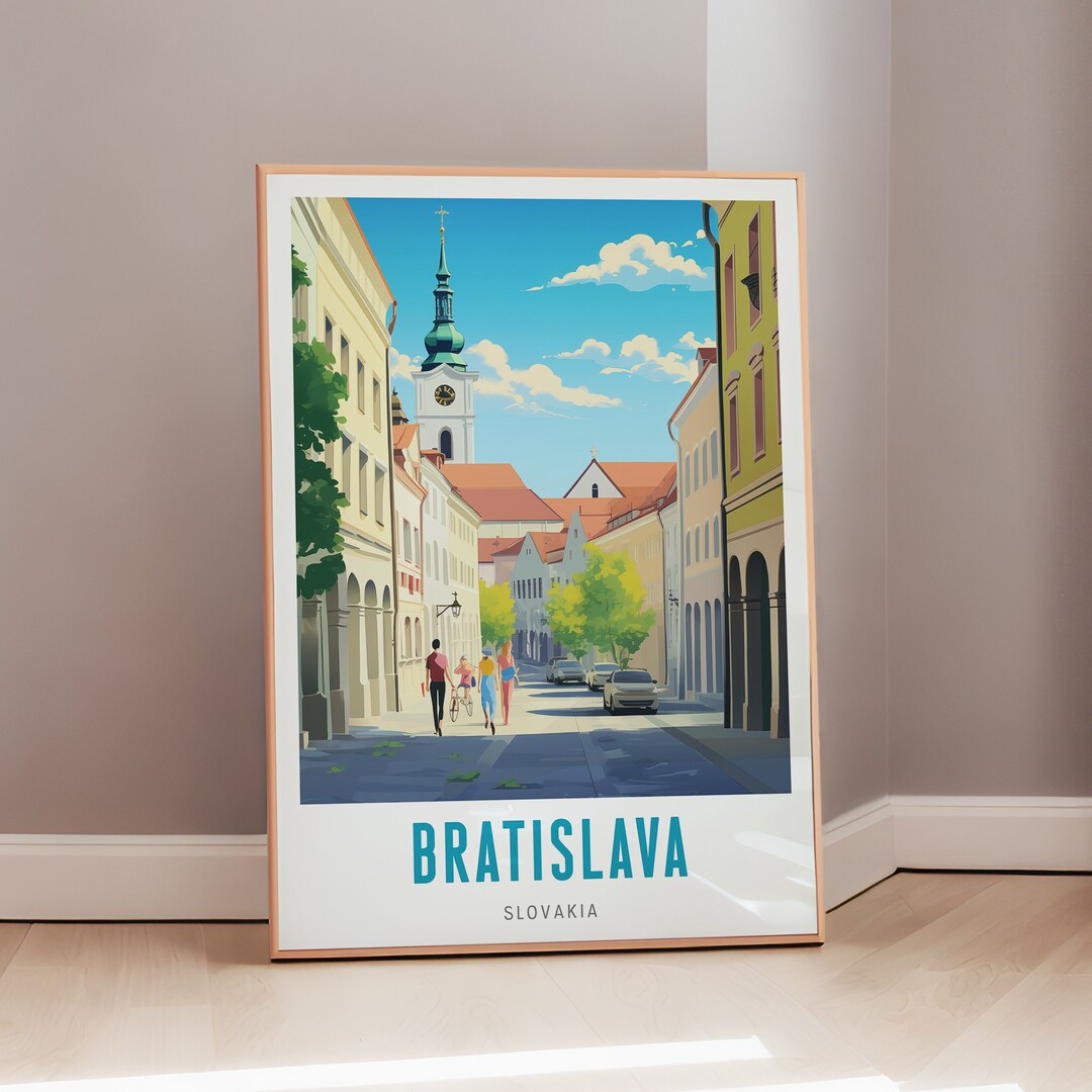 Slovak Art Bratislava Travel Poster Mid Century Modern Wall Art ...