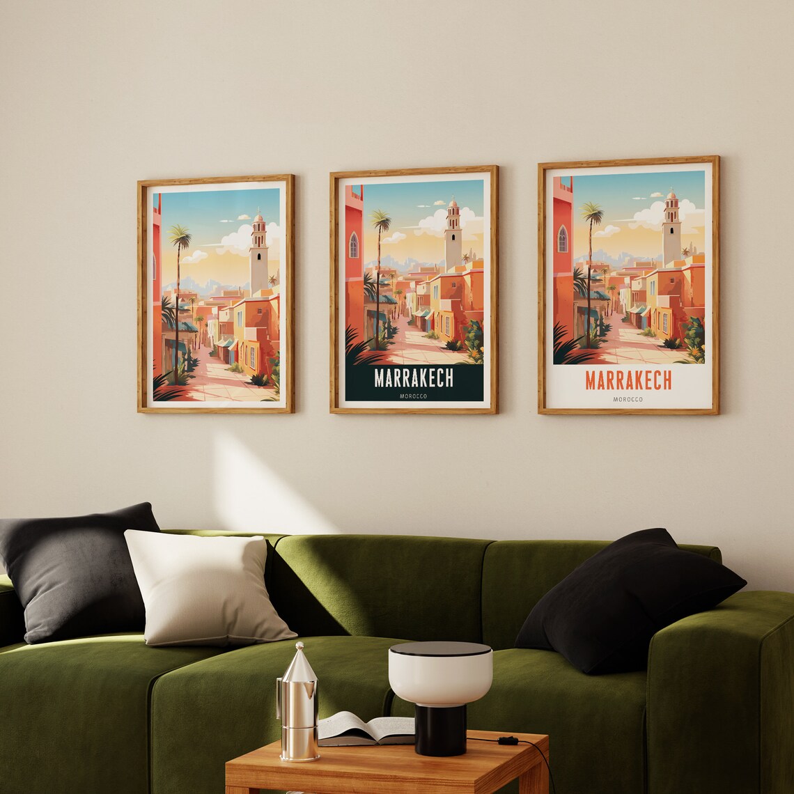 Travel Poster of Marrakech Mid Century Modern Wall Art Morocco Print ...