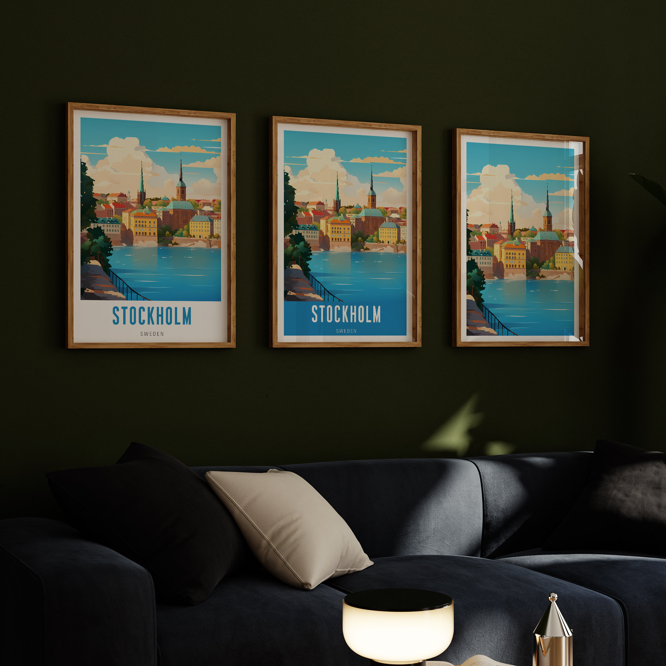 Stockholm Poster Swedish Mid Century Wall Art Europe Aesthetic Eclectic ...
