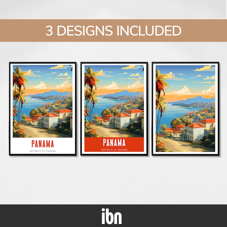 Panama Poster Panamanian Mid Century Wall Art Central America Aesthetic ...