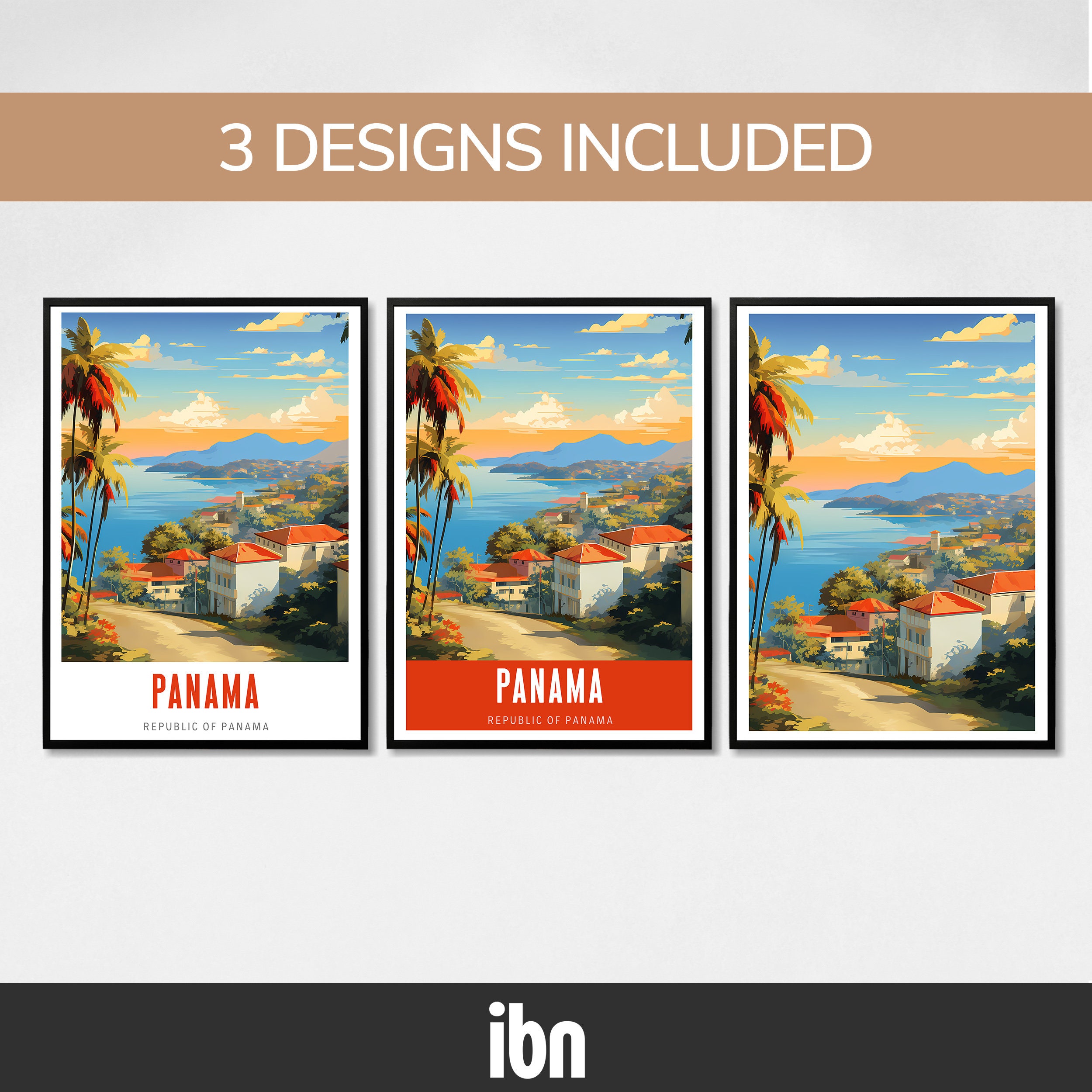 Panama Poster Panamanian Mid Century Wall Art Central America Aesthetic ...