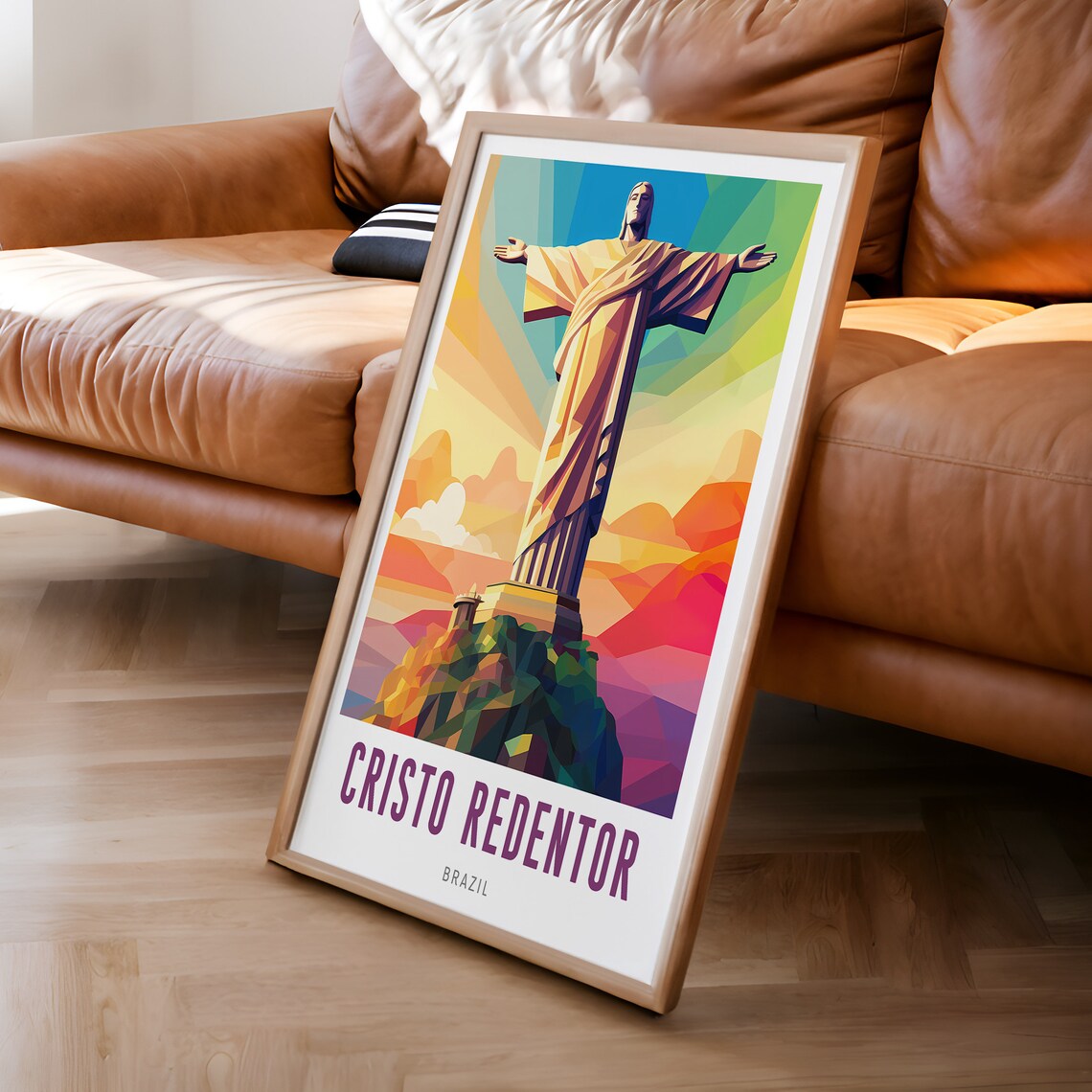 Travel Poster of Christ the Redeemer Mid Century Modern Wall Art Brazil ...