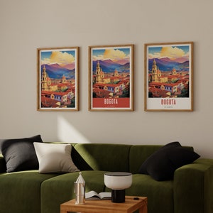 Bogota Travel Poster Colombia Print Mid Century Modern Wall Art ...