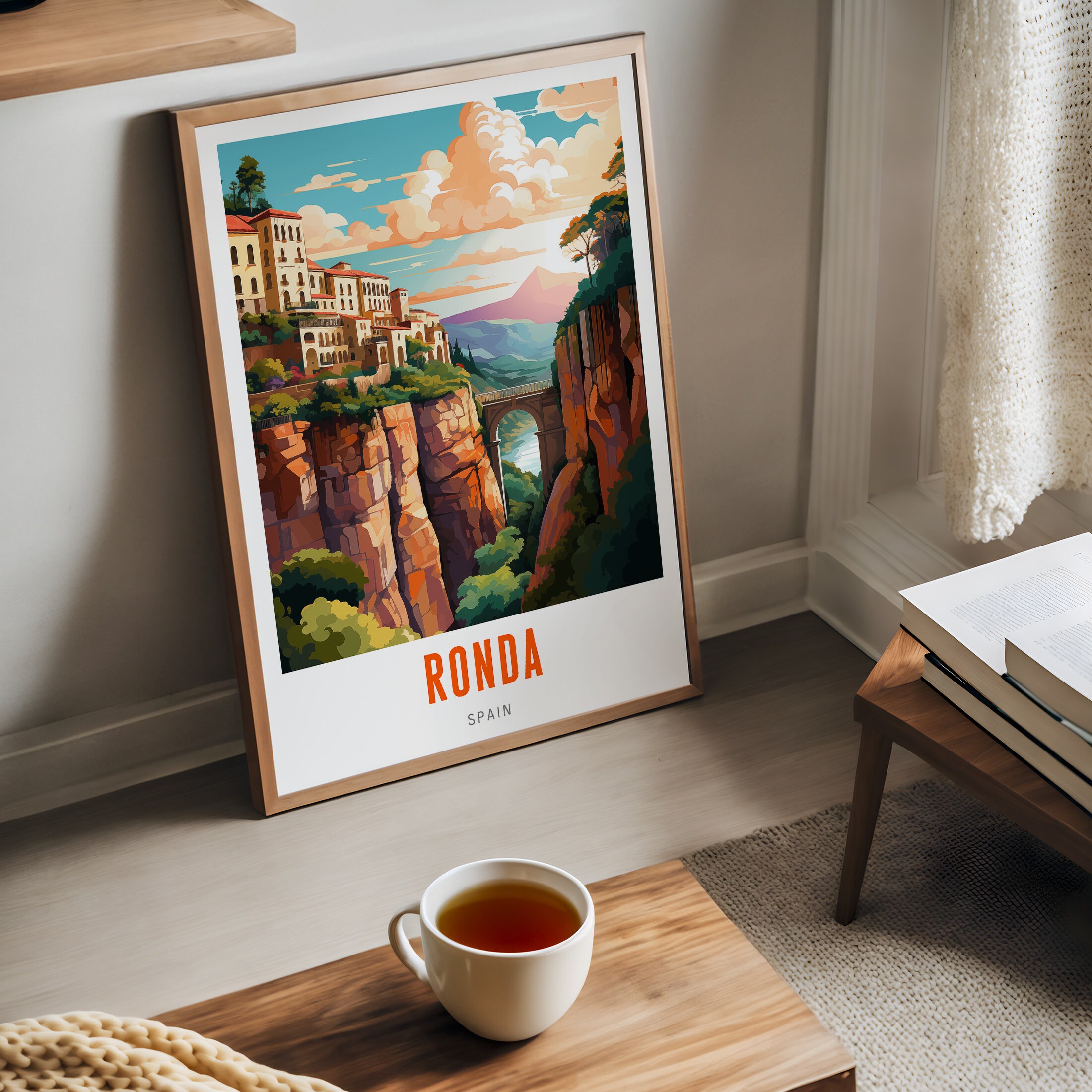 Travel Poster of Ronda Mid Century Modern Wall Art Spain Print Eclectic ...