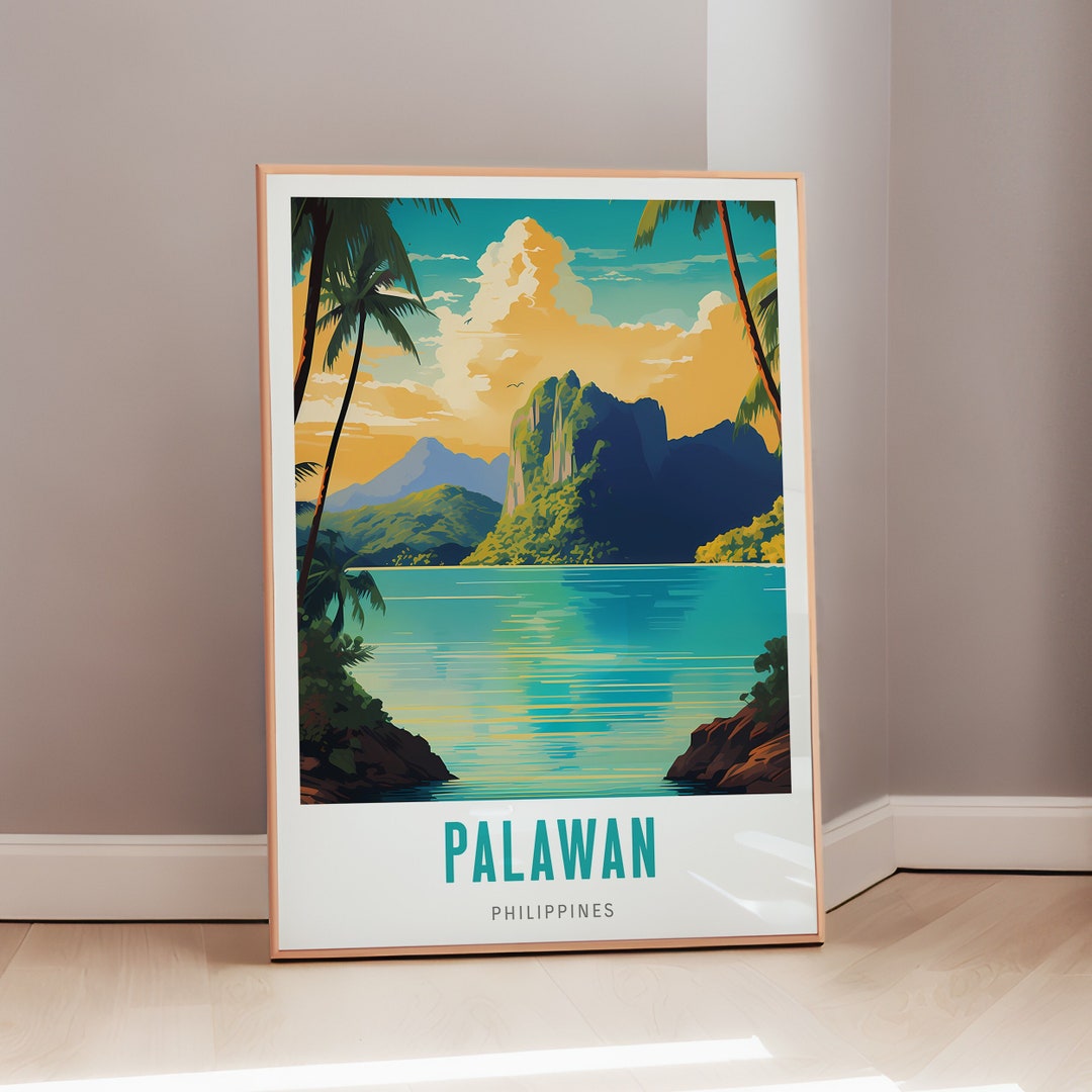 Philippine Art Palawan Travel Poster Mid Century Modern Wall Art ...