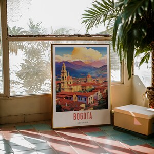 Bogota Travel Poster Colombia Print Mid Century Modern Wall Art ...