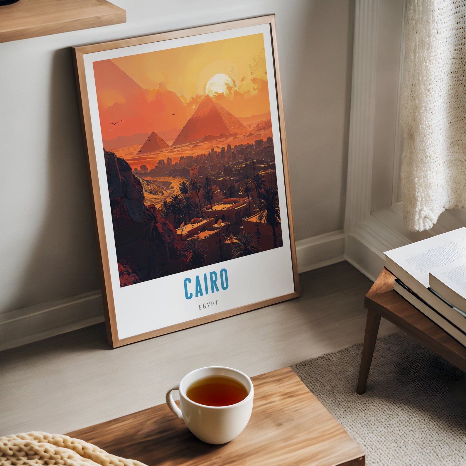 Egyptian Art Cairo Travel Poster Mid Century Modern Wall Art Egypt ...