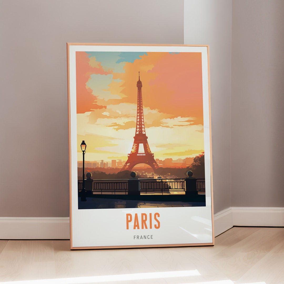 France Travel Poster Paris Mid Century Modern Wall Decor European ...