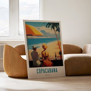 Copacabana Poster Brazilian Mid Century Wall Art South America ...
