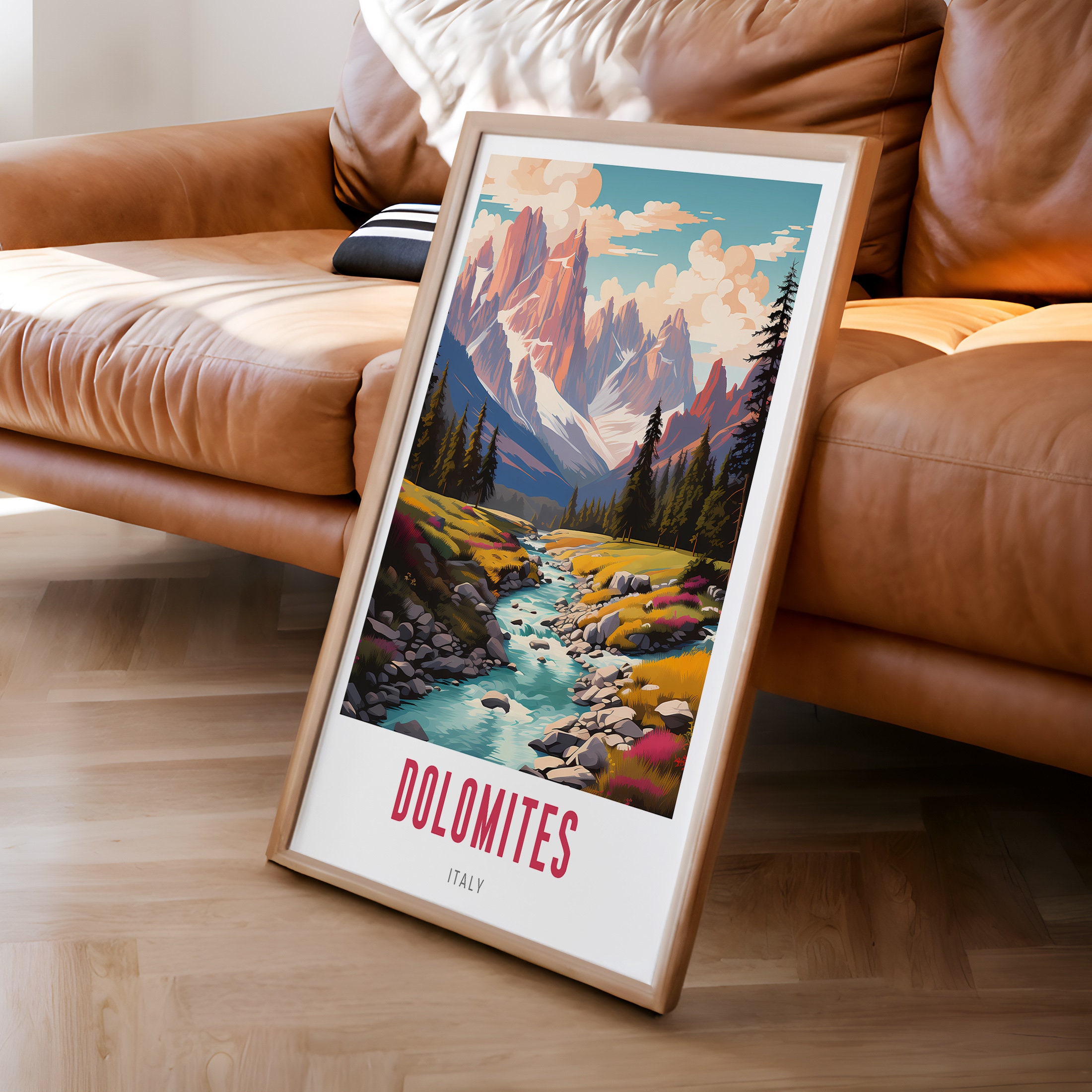 Italian Art Dolomites Travel Poster Mid Century Modern Wall Art Italy ...
