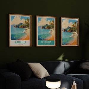 Seychelles Travel Poster Seychelles Print Mid Century Modern Wall Art ...