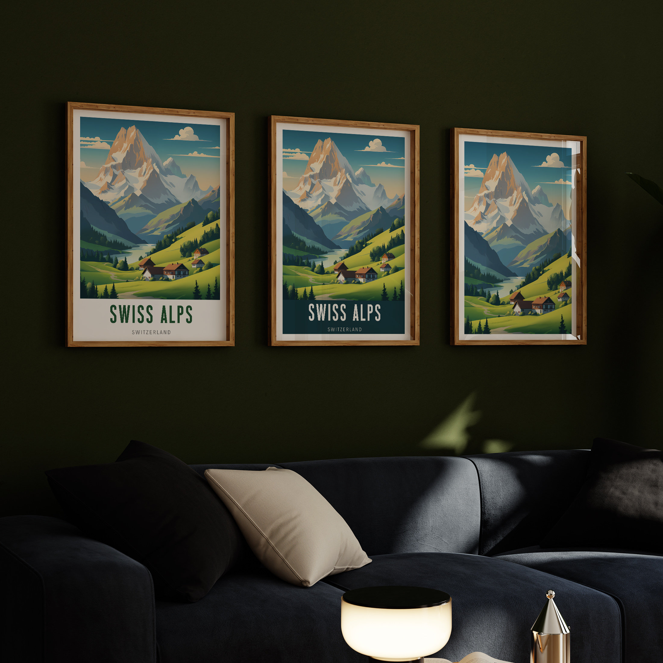 Swiss Wall Art Swiss Alps Print Mid Century Travel Poster Europe ...