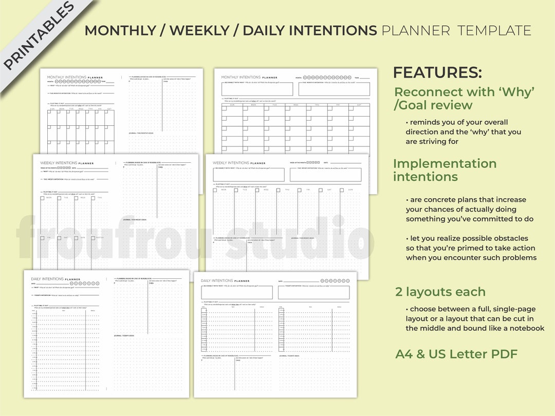 Printable Daily Weekly Monthly Planner Templates With Implementation ...
