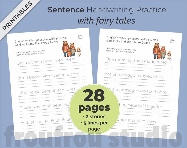 28 Printable Sentence Writing Worksheets With 2 Fairy Tale Stories 28 ...