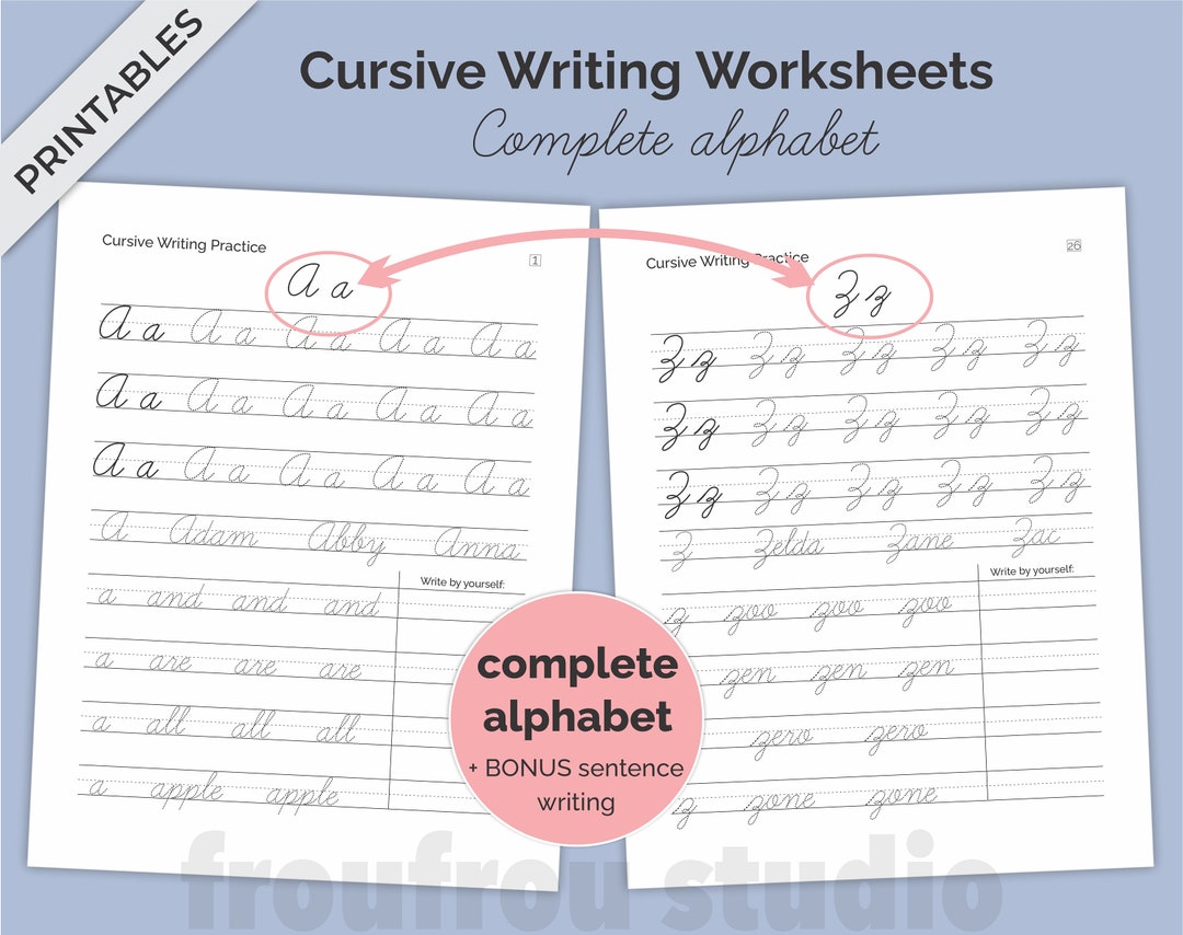 28-page Cursive Writing Printable Worksheets-per Letter Cursive ...