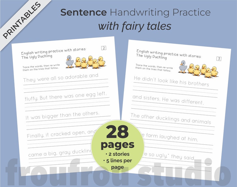28 Printable Sentence Writing Worksheets With 2 Fairy Tale Stories 28 ...