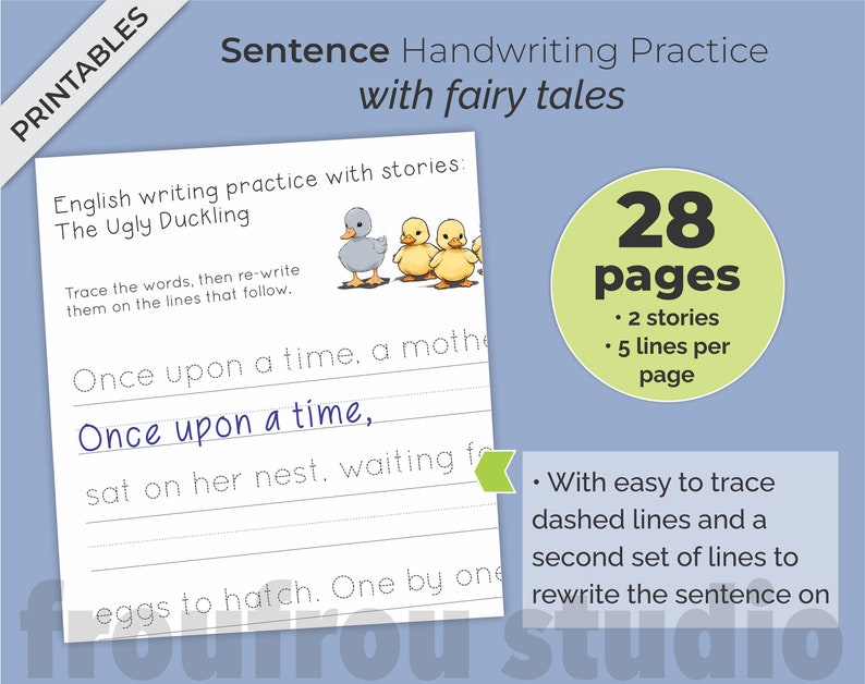 28 Printable Sentence Writing Worksheets With 2 Fairy Tale Stories 28 ...